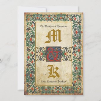 Medieval Manuscript Wedding Invitation Card | Zazzle