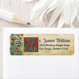 Medieval Manuscript Wedding Label | Zazzle
