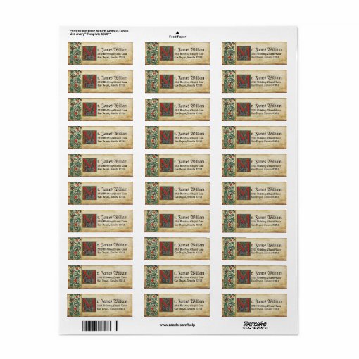 Medieval Manuscript Wedding Label | Zazzle