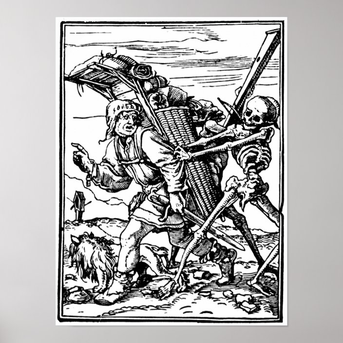 Medieval Memento Mori Engraving Poster | Zazzle.com