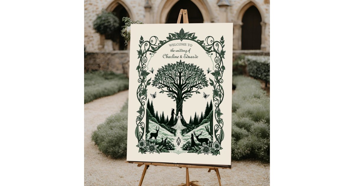 Medieval Middle Ageengraving Wedding Welcome Sign | Zazzle
