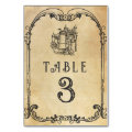 Medieval Middle Ages Engraving Fantasy Wedding Table Number | Zazzle