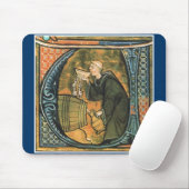 Medieval Monk Tasting Wine Mousepad | Zazzle