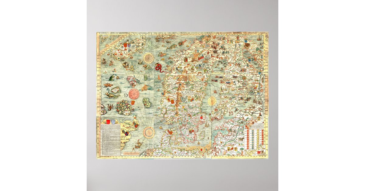 Medieval Northern Europe Map Poster | Zazzle