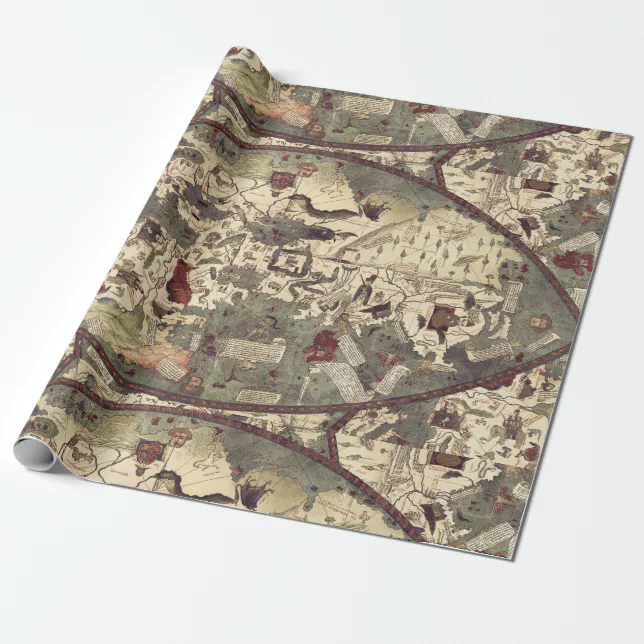 Medieval Old Map Wrapping Paper | Zazzle