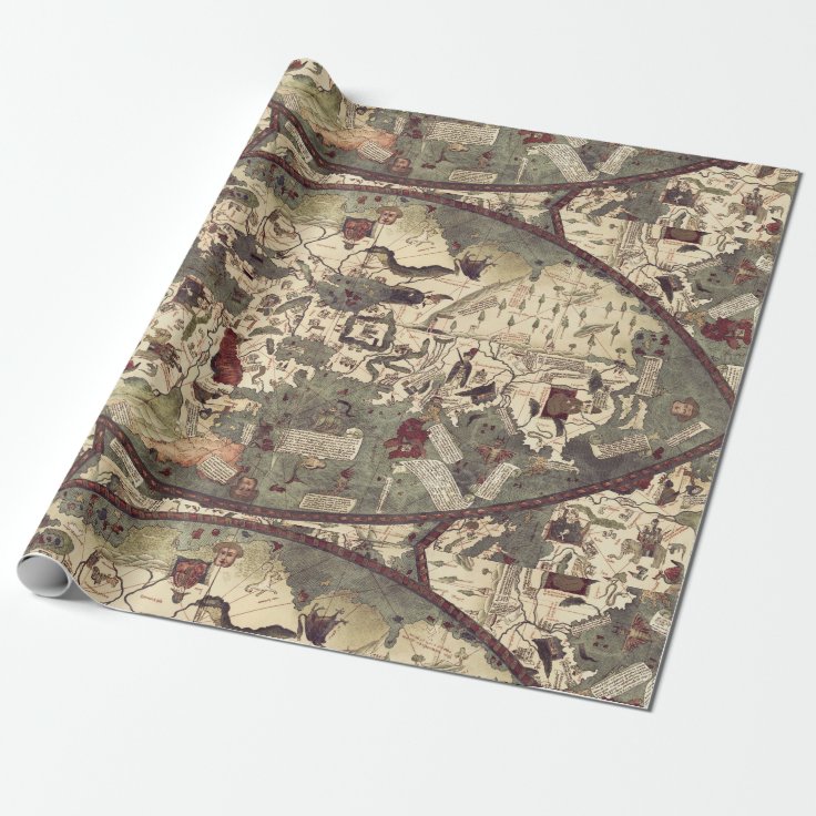 Medieval Old Map Wrapping Paper | Zazzle