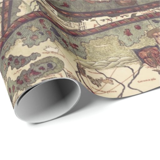 Medieval Old Map Wrapping Paper | Zazzle