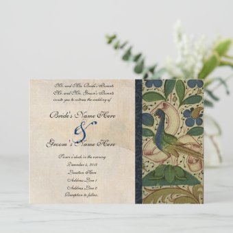 Medieval Pheasant Parchment Wedding Invitation | Zazzle