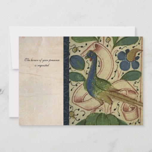 Medieval Pheasant Parchment Wedding Invitation | Zazzle
