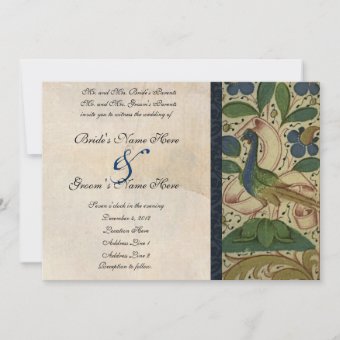 Medieval Pheasant Parchment Wedding Invitation | Zazzle