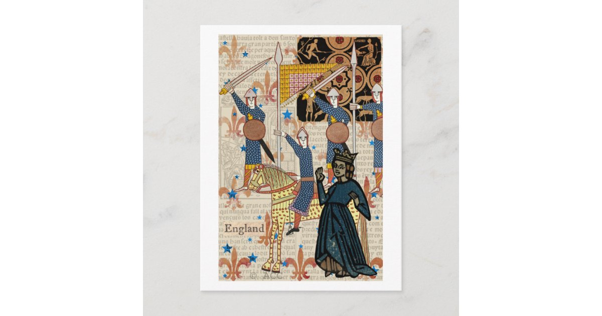 Medieval Queen and Knights Postcard | Zazzle
