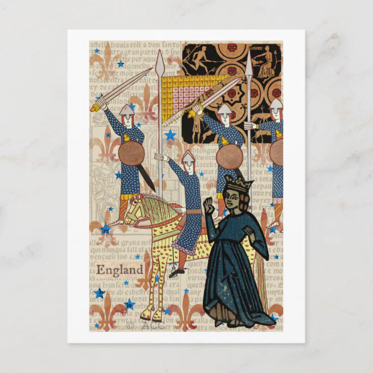 Medieval Queen and Knights Postcard | Zazzle