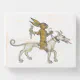 Medieval Rabbit Riding Dog and Holding Snail Wooden Box Sign | Zazzle