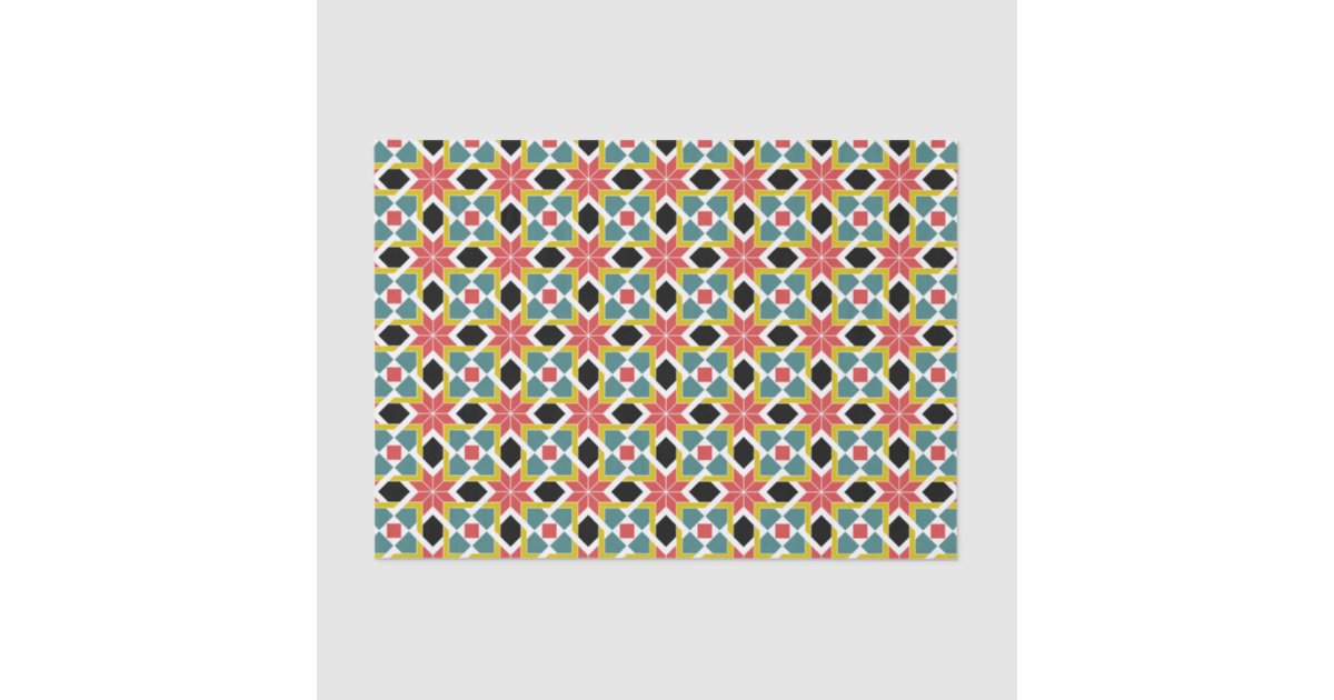 Medieval Red Green Black Saltire Cross Pattern Tissue Paper | Zazzle