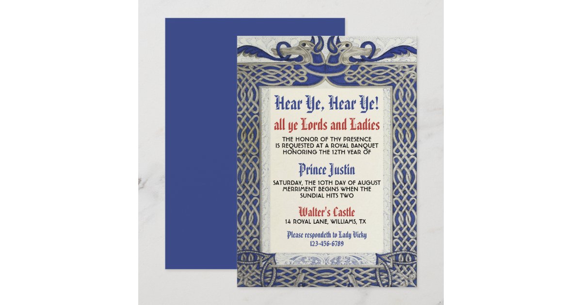 Medieval Renaissance Birthday Invitation | Zazzle