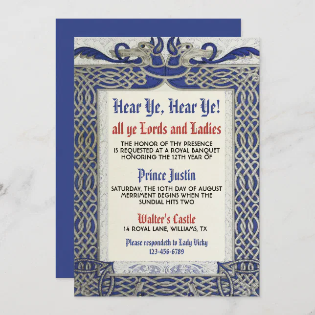 Medieval Renaissance Birthday Invitation | Zazzle