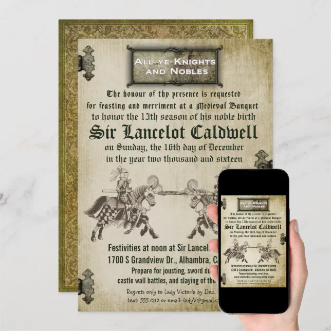 Medieval Renaissance Birthday Wedding Invitation | Zazzle