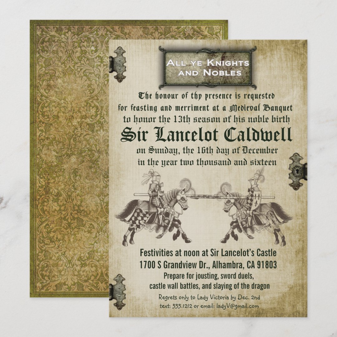Medieval Renaissance Birthday Wedding Invitation | Zazzle