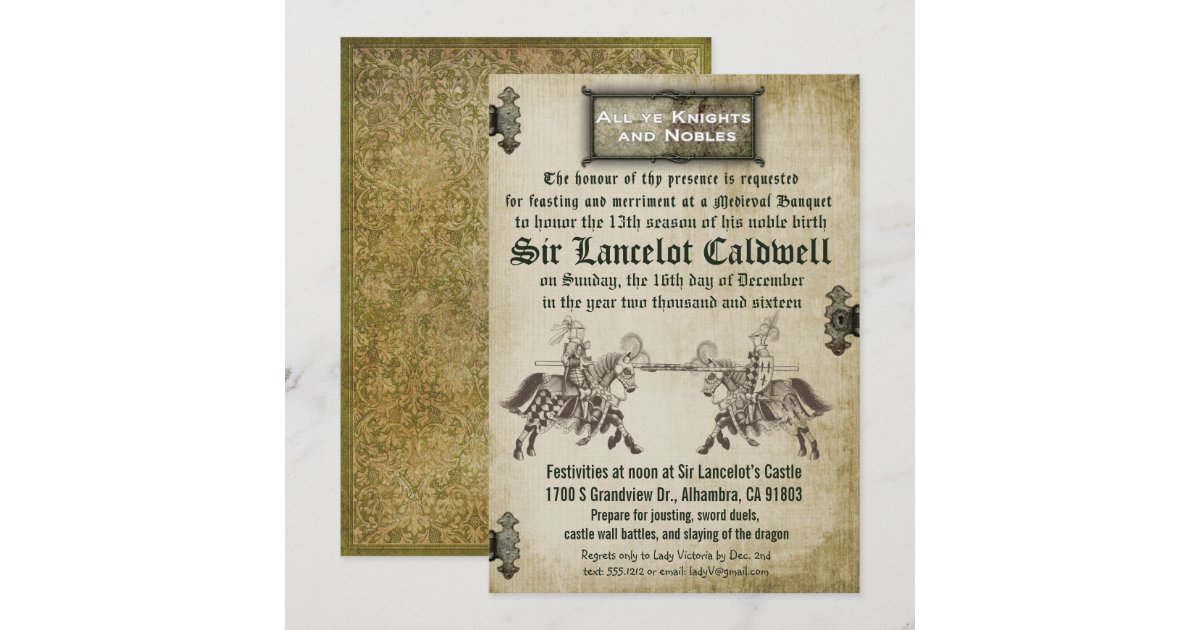 Medieval Renaissance Birthday Wedding Invitation | Zazzle