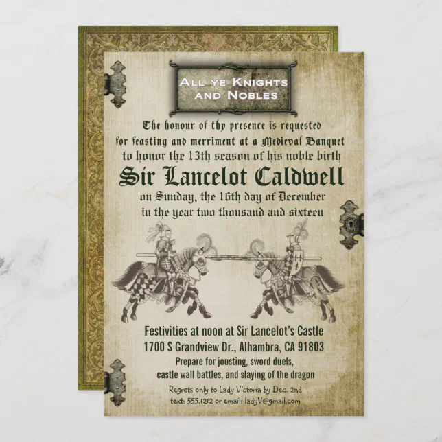 Medieval Renaissance Birthday Wedding Invitation | Zazzle