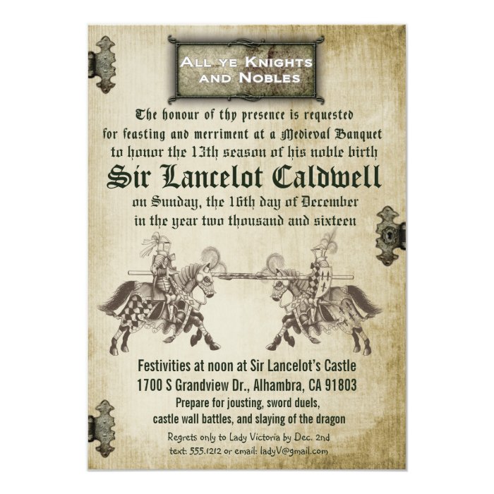 Medieval Renaissance Birthday Wedding Invitation | Zazzle