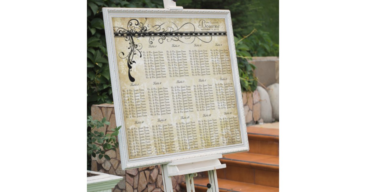Medieval Renaissance Elegant Seating Chart Tables | Zazzle
