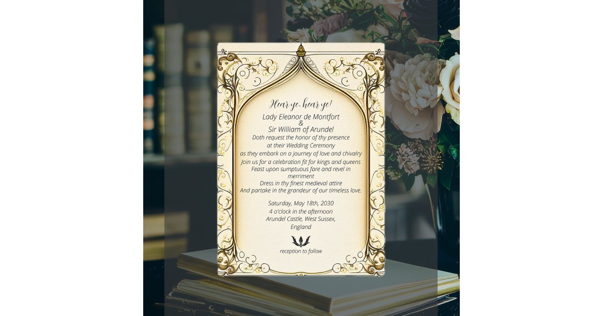 Medieval Renaissance Fantasy Arched Parchment Invitation | Zazzle