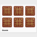 Medieval Renaissance Herald Lion Leopard Metallic Square Sticker | Zazzle