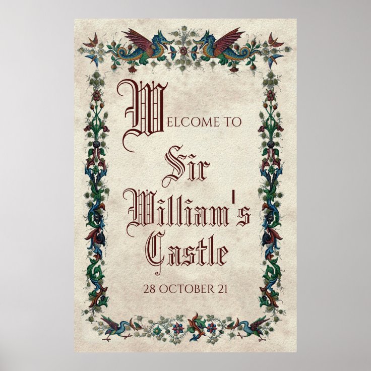 Medieval Renaissance Middle Ages Welcome Sign | Zazzle
