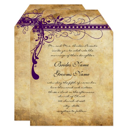 Medieval Renaissance Purple Faux Parchment Invitation | Zazzle.com