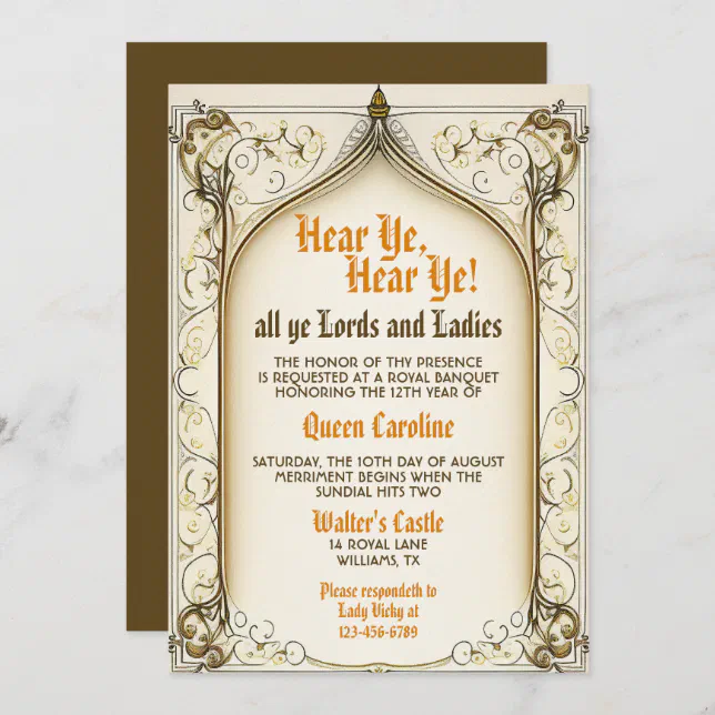 Medieval Renaissance Rustic Birthday Invitation | Zazzle