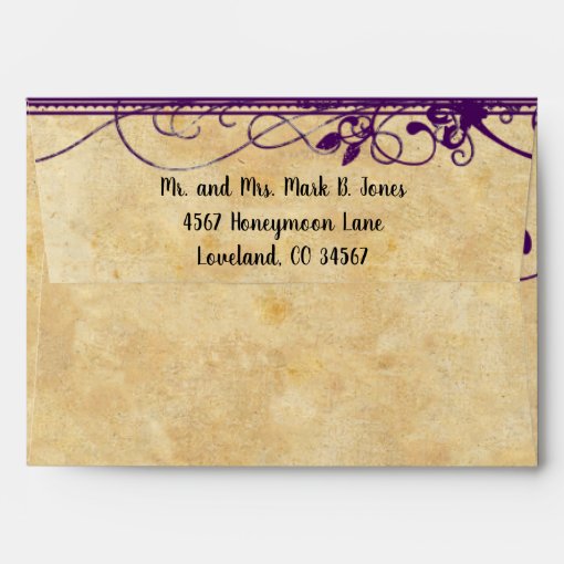 Medieval Renaissance Ultra Violet Purple Wedding Envelope | Zazzle