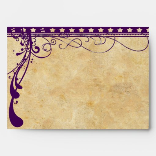 Medieval Renaissance Ultra Violet Purple Wedding Envelope | Zazzle