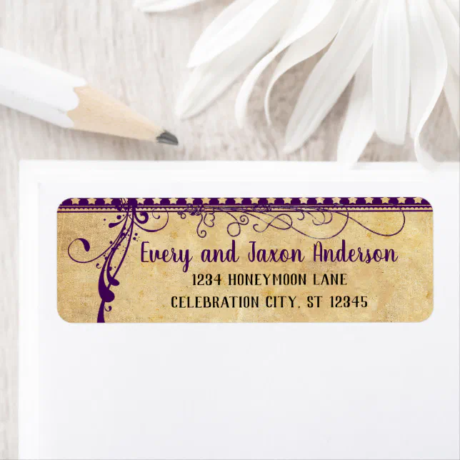 Medieval Renaissance Ultra Violet Return Address Label | Zazzle