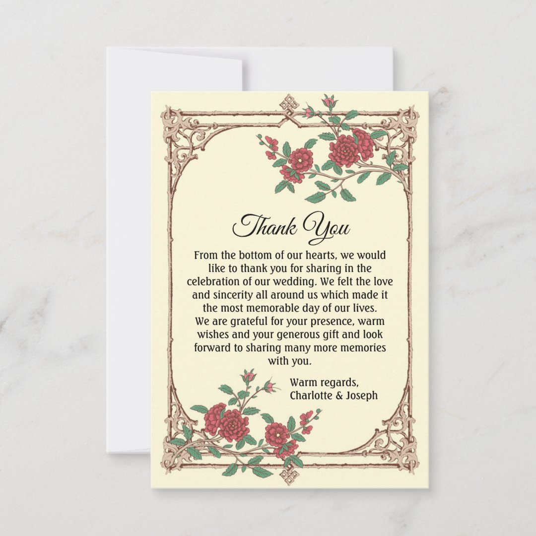Medieval Romantic Wedding Thank You Card | Zazzle