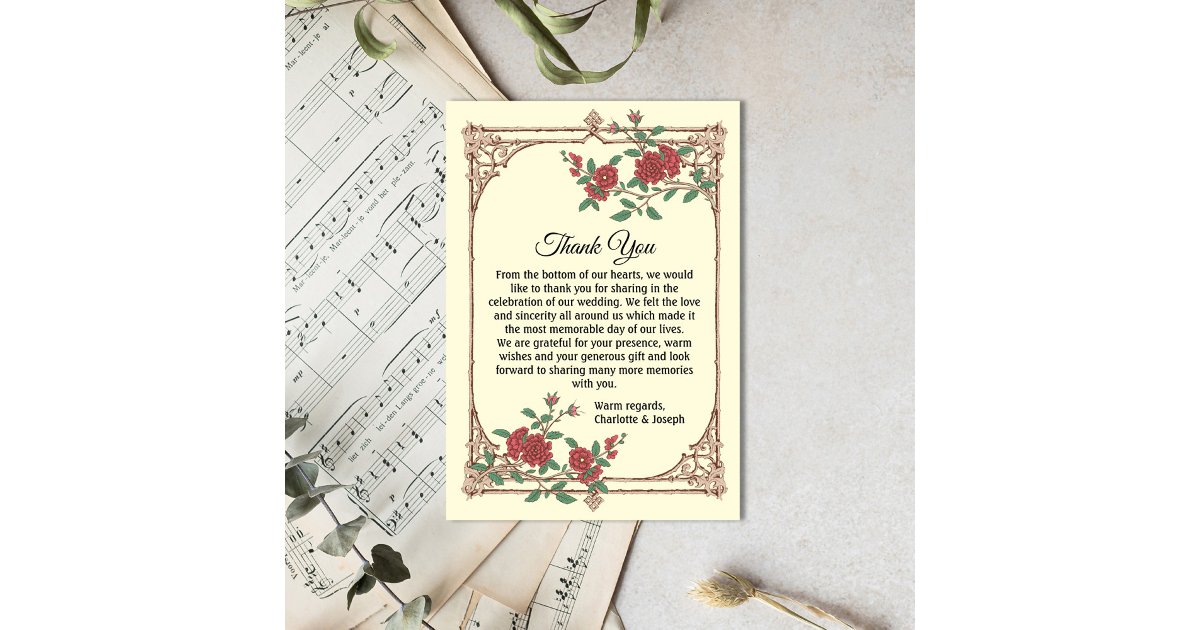 Medieval Romantic Wedding Thank You Card | Zazzle