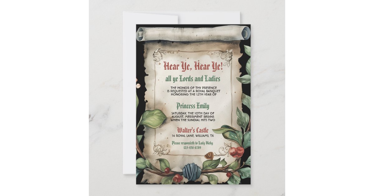 Medieval Royal Decree Birthday Invitation | Zazzle