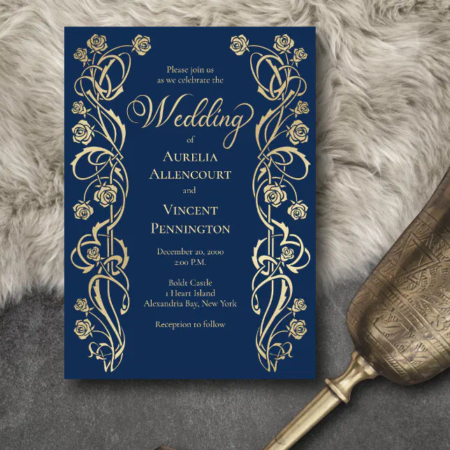 Medieval Royal Roses Sword Invitation | Zazzle