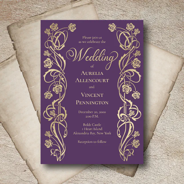 Medieval Royal Roses Sword Invitation | Zazzle