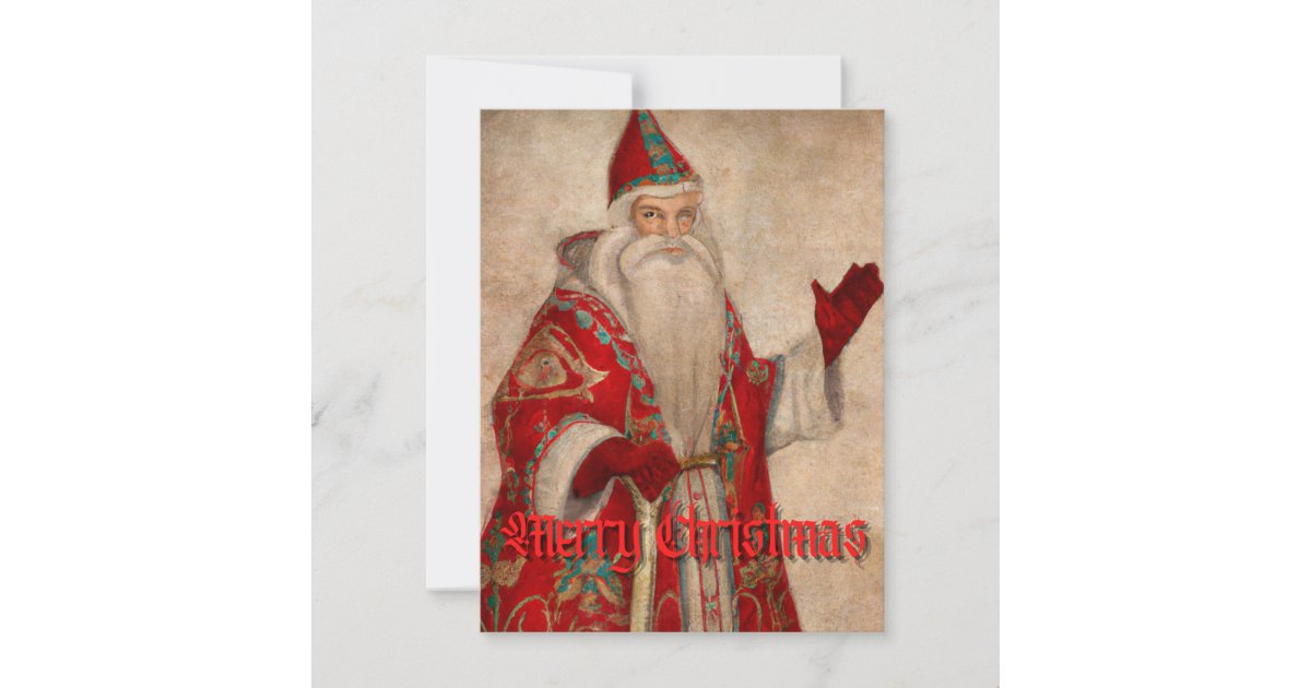 Medieval Santa Christmas Card | Zazzle