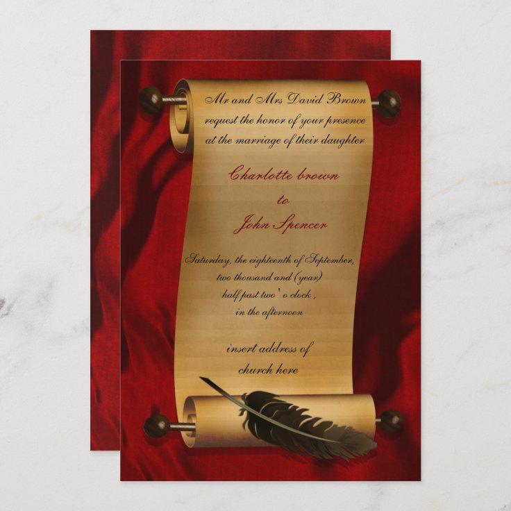 medieval scroll vintage invitation | Zazzle