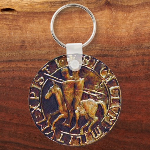 Medieval Seal of the Knights Templar Keychain | Zazzle