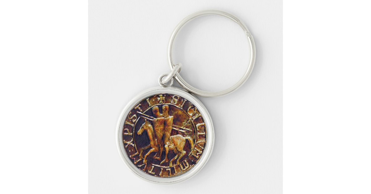 Medieval Seal of the Knights Templar Keychain | Zazzle