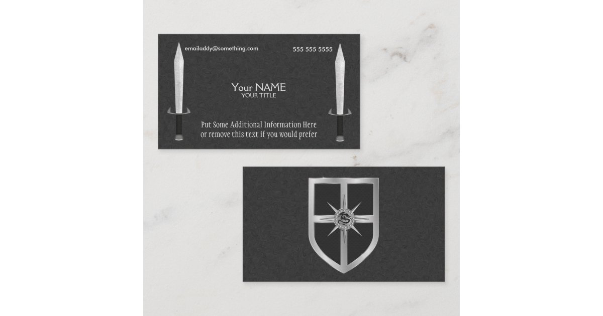 Medieval Sword and Shield Business Cards | Zazzle