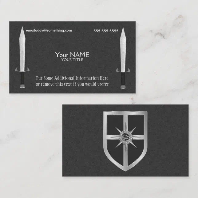 Medieval Sword and Shield Business Cards | Zazzle