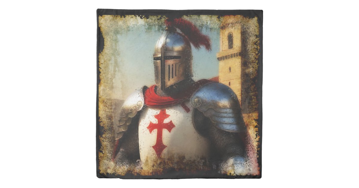 Medieval Templar Knight Duvet Cover | Zazzle