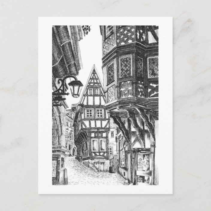 Medieval Townscape Postcard | Zazzle.com