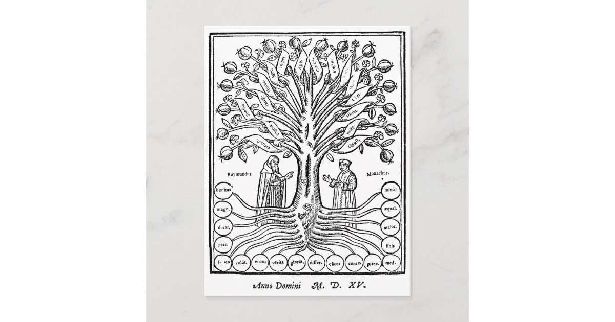Medieval Tree of Sciences Postcard | Zazzle