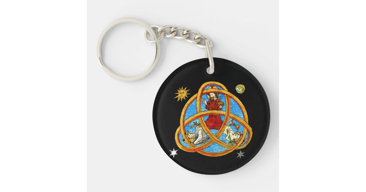 Medieval Trinity God, Jesus & Holy Spirit Keychain | Zazzle