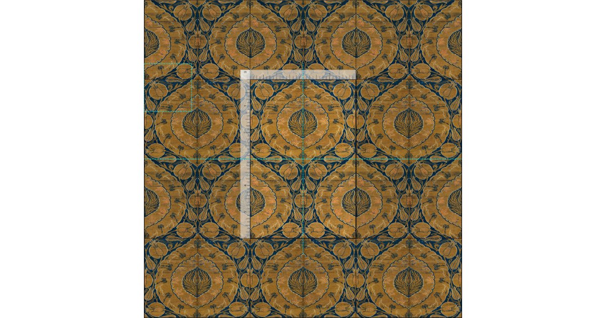 Medieval Tulip Palmette Pattern Fabric | Zazzle